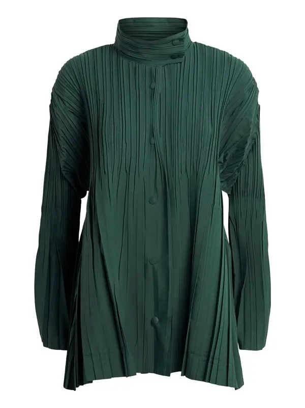 Issey Miyake Pleated Float Coat - Green
