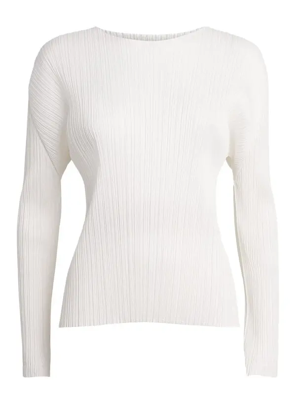 Issey Miyake Pleated Long-sleeve T-shirt - White