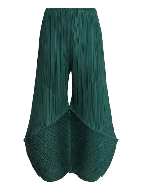 Issey Miyake Thicker Bottoms 2 Flared Trousers - Green