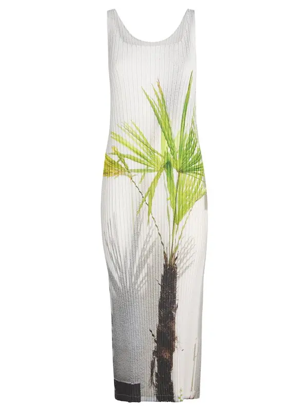Issey Miyake Urban Jungle Pleats Midi Dress - Grey