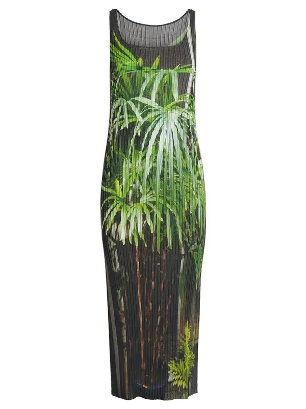 Issey Miyake Urban Jungle Pleats Midi Dress - Black