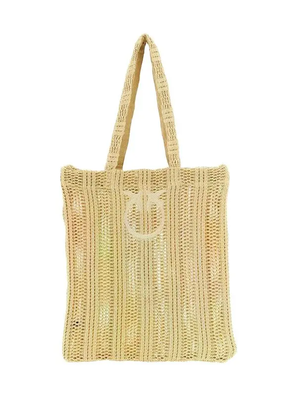 Pinko Easy Logo-detail Shoulder Bag - Neutrals