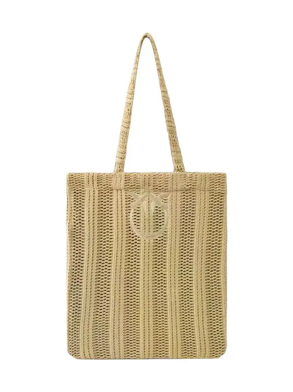 Pinko Easy Logo-detail Shoulder Bag - Neutrals