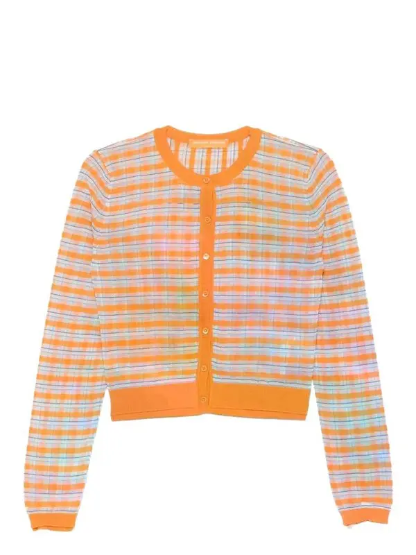 Ermanno Scervino Check-pattern Cropped Cardigan - Orange