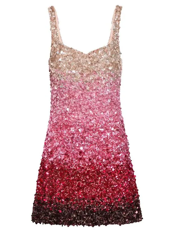 Alice + Olivia Eve Dégradé Sequin-embellished Mini Dress - Pink