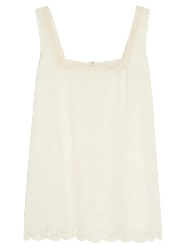 SOLAQUA Delilah Embroidered Cotton Mini Dress - Ivory