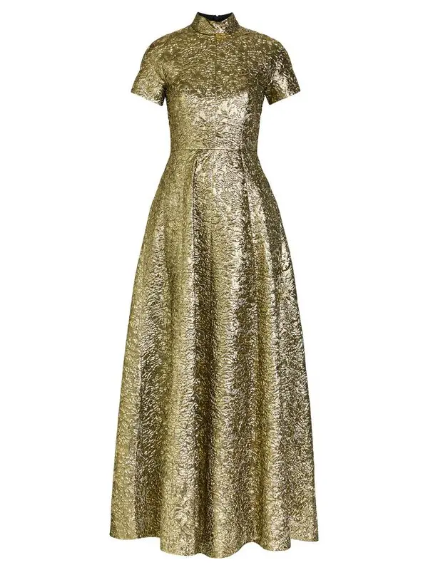 EMILIA WICKSTEAD Malinda Floral-jacquard Metallic Cloqué Gown - Gold