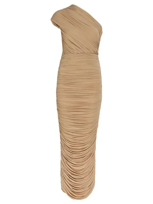 Ronny Kobo Emina Ruched Stretch-jersey Maxi Dress - Light Brown