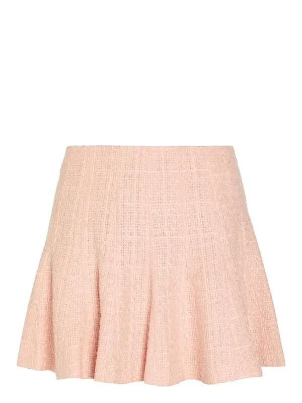 Alice + Olivia Zona Pleated Tweed Mini Skirt - Light Pink