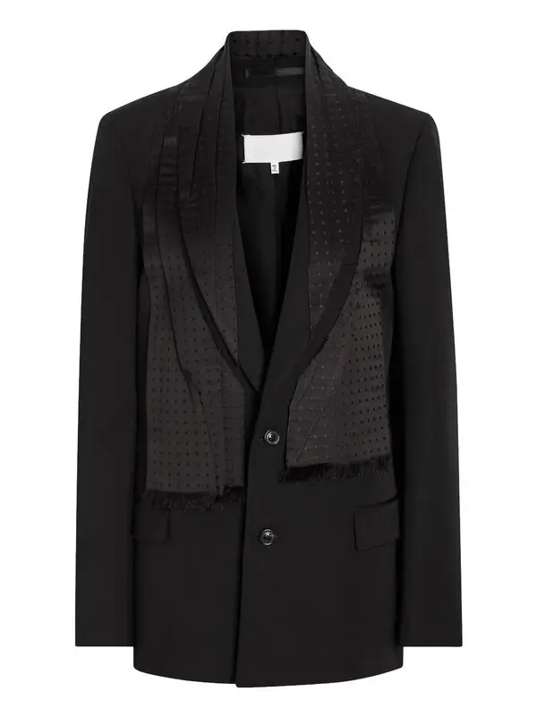 MAISON MARGIELA Layered Silk And Wool Blazer - Black
