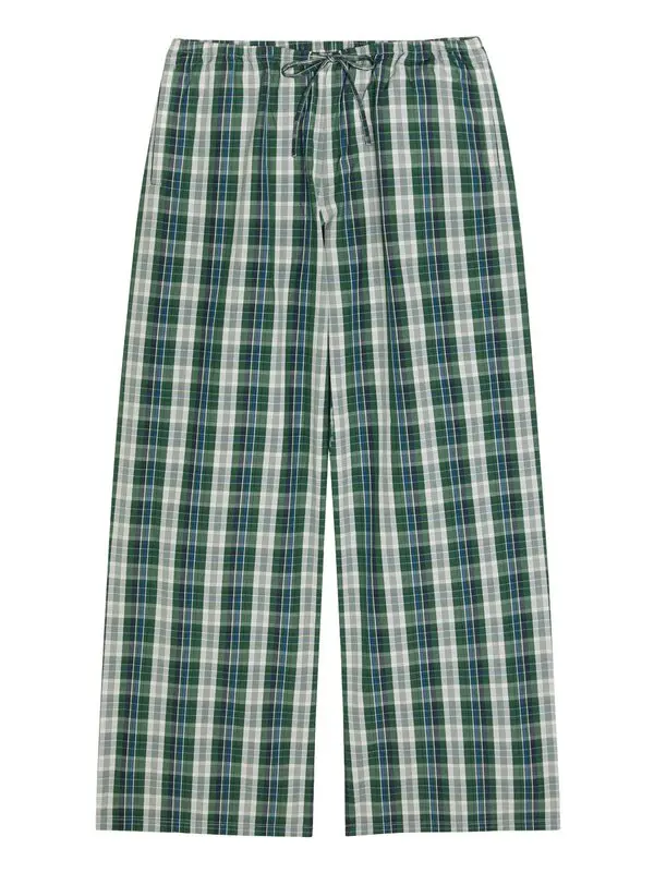 Suzie Kondi Checked Cotton-poplin Trousers - Green