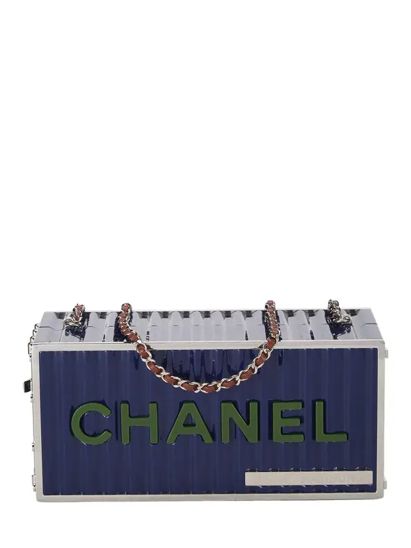 Chanel Lucite Shipping Container Bag - Blue