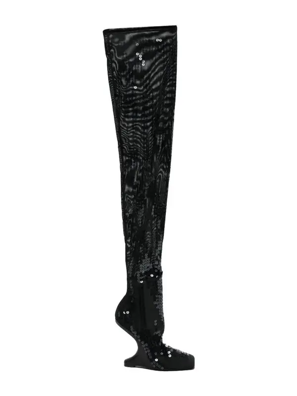 Rick Owens Sequin Embellished Boots - Black