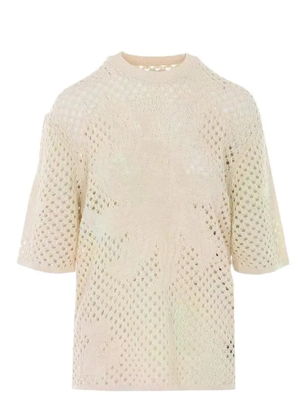 Zadig&Voltaire Embroidered Open-knit T-shirt - Neutrals