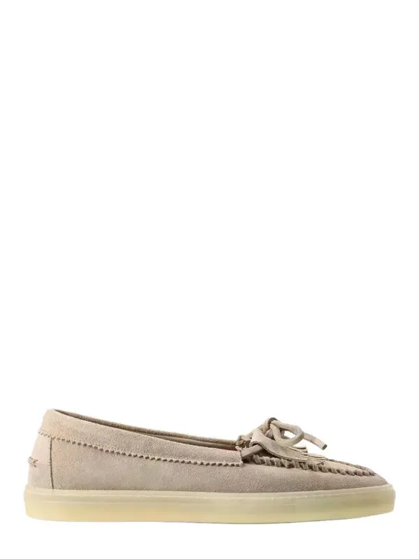 SUMMERY COPENHAGEN Fringed Stitching Slip-on Sneakers - Neutrals