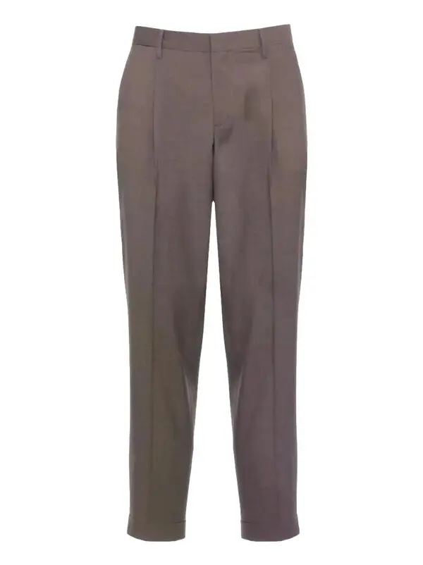 BRIGLIA 1949 Pleated Turn-up Trousers - Brown