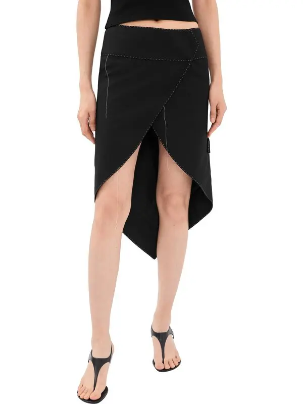 Off-White Stitch Detail Mini Skirt - Black