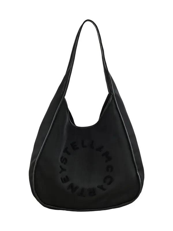 Stella McCartney Large Mesh Logo Hobo Bag - Black