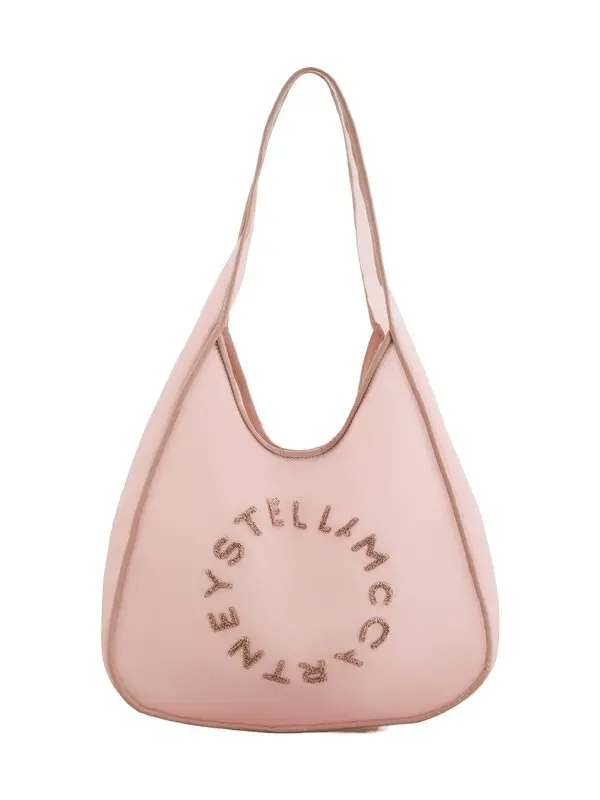 Stella McCartney Large Mesh Logo Hobo Bag - Blush