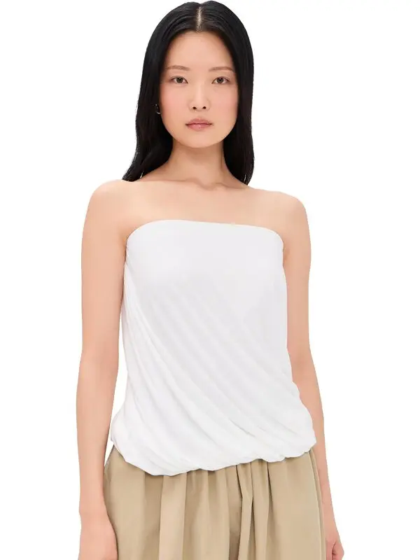 Norma Kamali Strapless Twist Top - Snow White