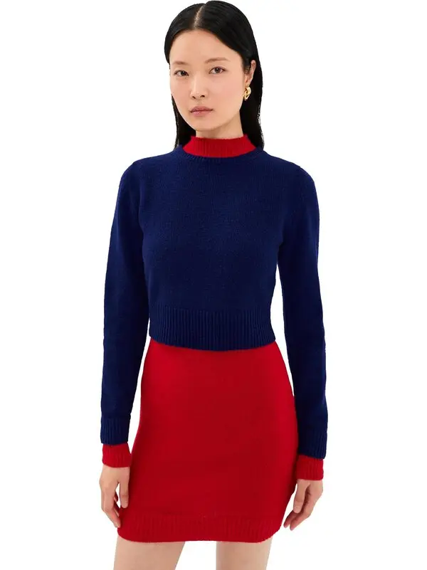 JIL SANDER Long Sleeve Double Layered Mini Dress - Haiti