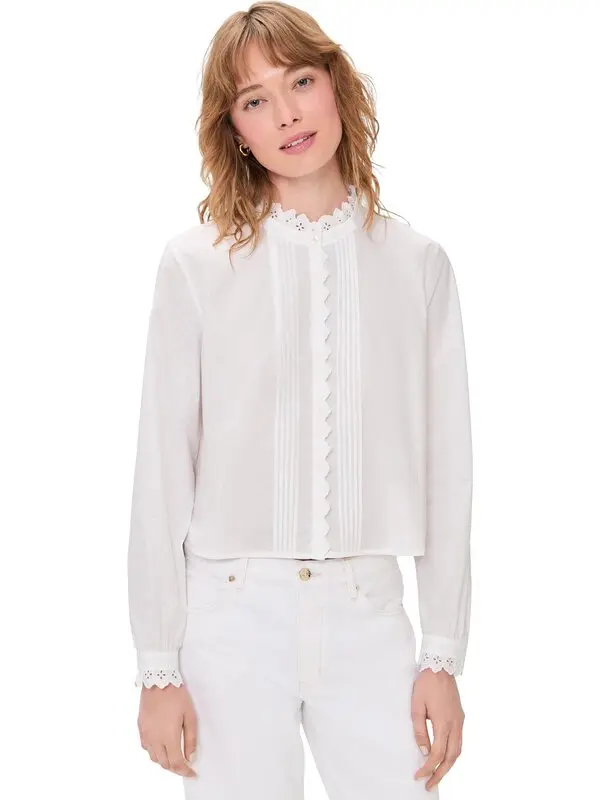 FRAME The Keepsake Pintuck Blouse - White