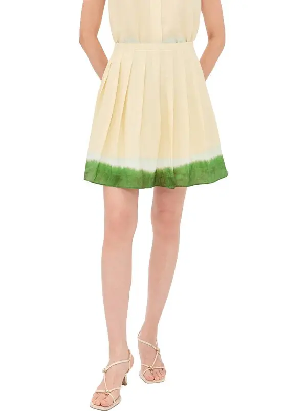 Vince Dip-dye Pleated Skirt - Porcelain/herba