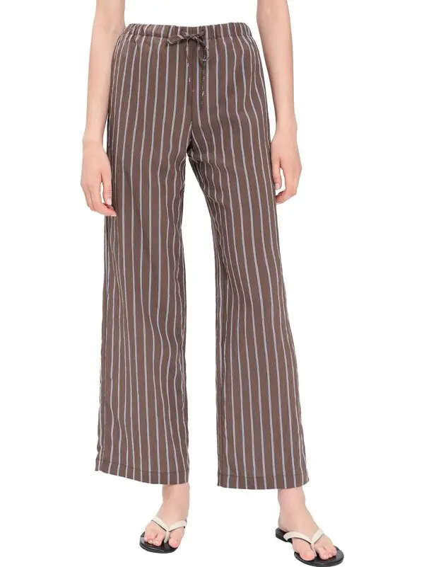 Madewell Stripe Travel Fabric Pants - Brown Peri Stripe