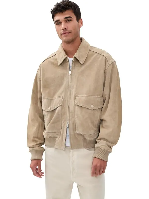 AGOLDE Emil Suede Bomber Jacket - Arizona