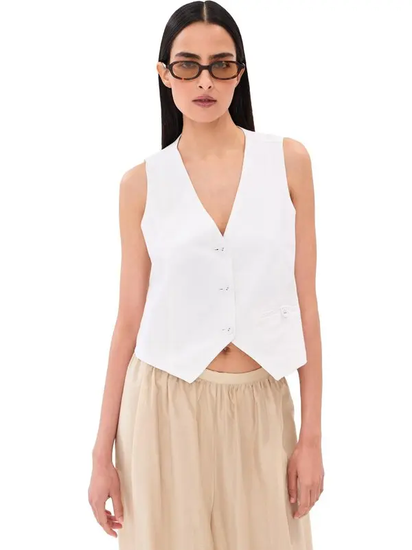 LE BOP Simone Vest - White