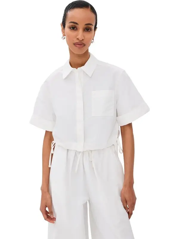 Simkhai Ryett Cropped Button-down Shirt - White