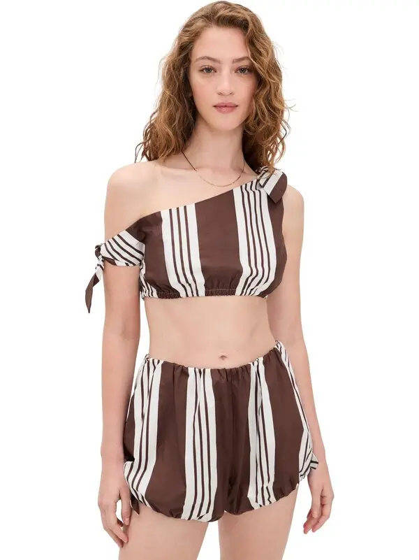 Posse Rosie Tie Top - Chocolate Stripe