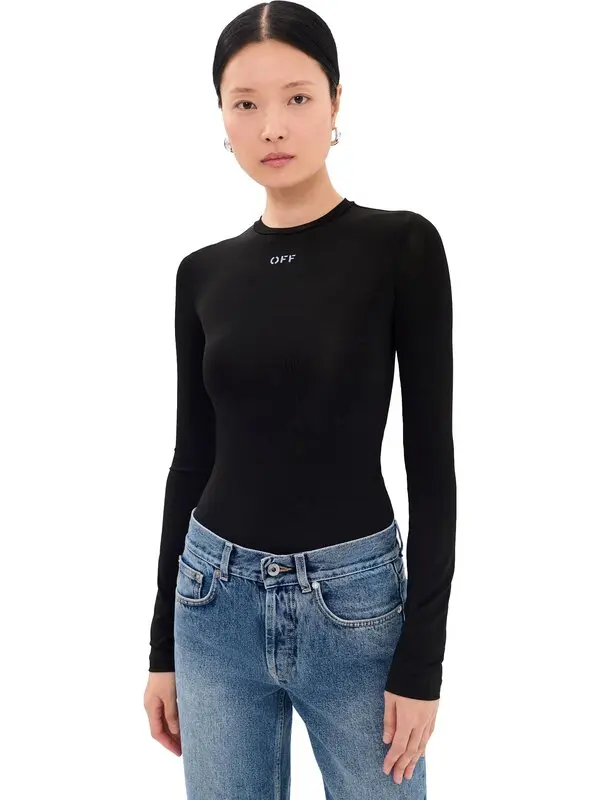 Off-White Second Skin Long Sleeve Crew Tee - Black