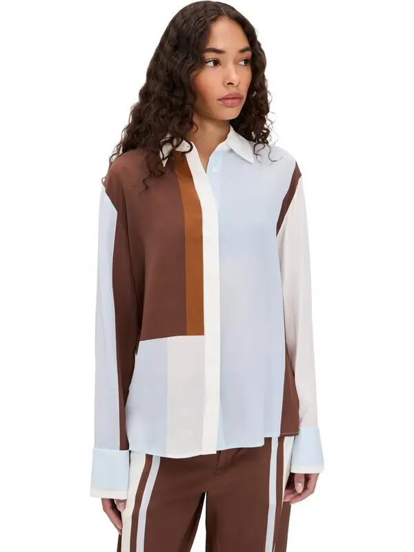 SIR. Marais Striped Silk Shirt - Metro