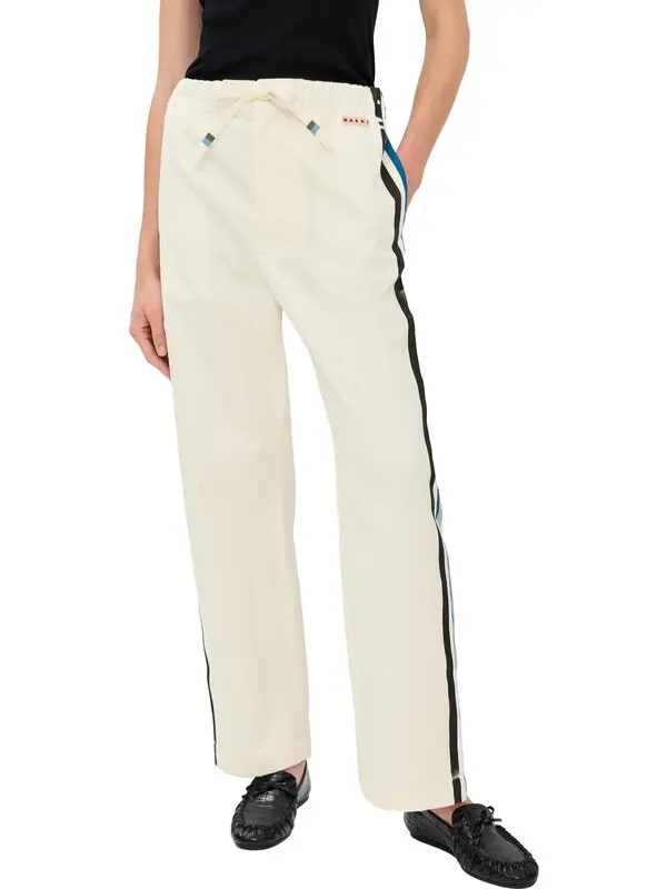 Marni Gabardine Track Pants - Lily White