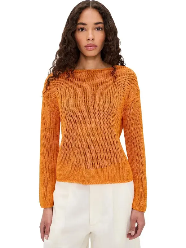 Vince Coated Cotton Pullover - Tangerine