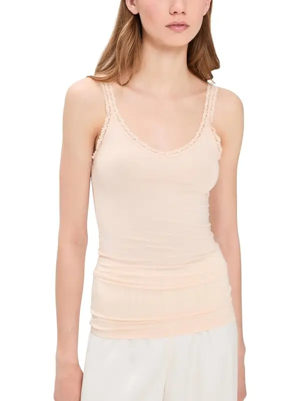 STRIPE & STARE Lace Trim Cami - Sand