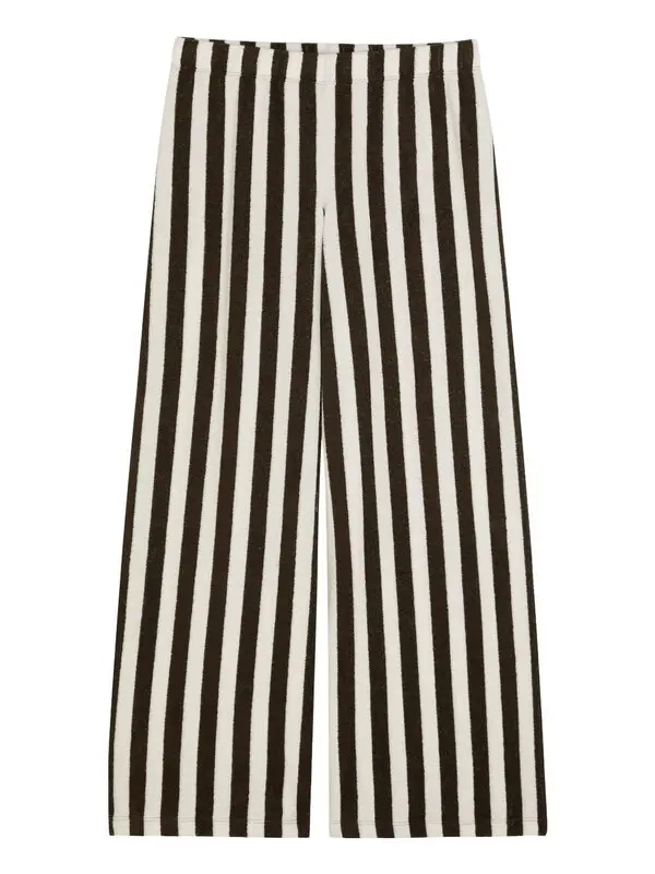 Suzie Kondi Lilo Striped Wide-leg Terry Trousers - Brown
