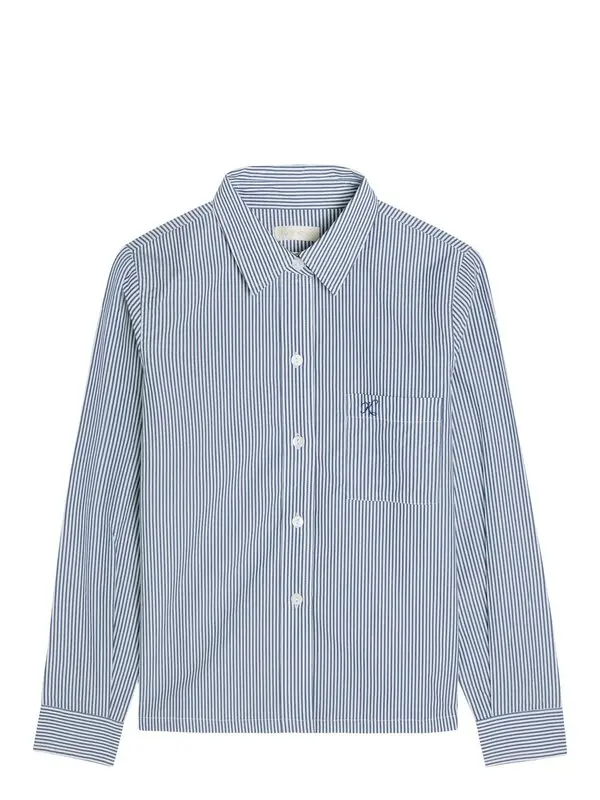 Suzie Kondi Vella Striped Cotton-poplin Shirt - Navy