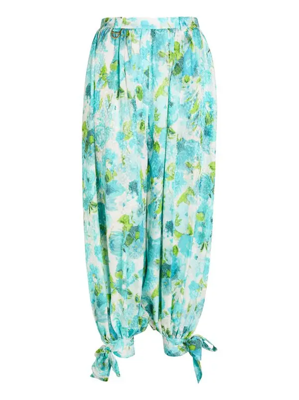 Chloé Printed Balloon-leg Silk Trousers - Blue