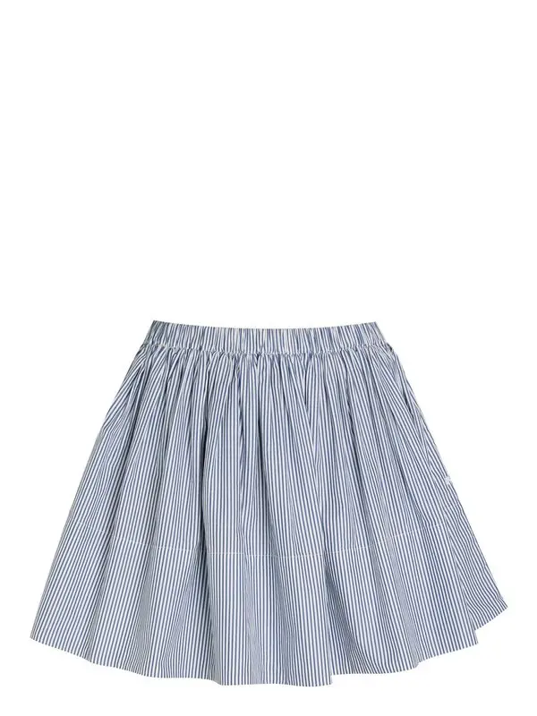 Suzie Kondi Striped Cotton-poplin Mini Skirt - Navy