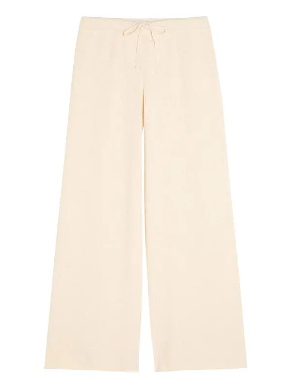 Suzie Kondi Calla Wide-leg Cotton-knit Trousers - Ecru