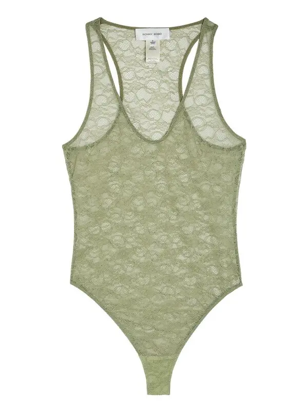 Ronny Kobo Lunchy Lace Bodysuit - Light Green
