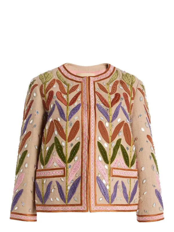 Valentino Garavani Embroidered Linen Jacket - Multi