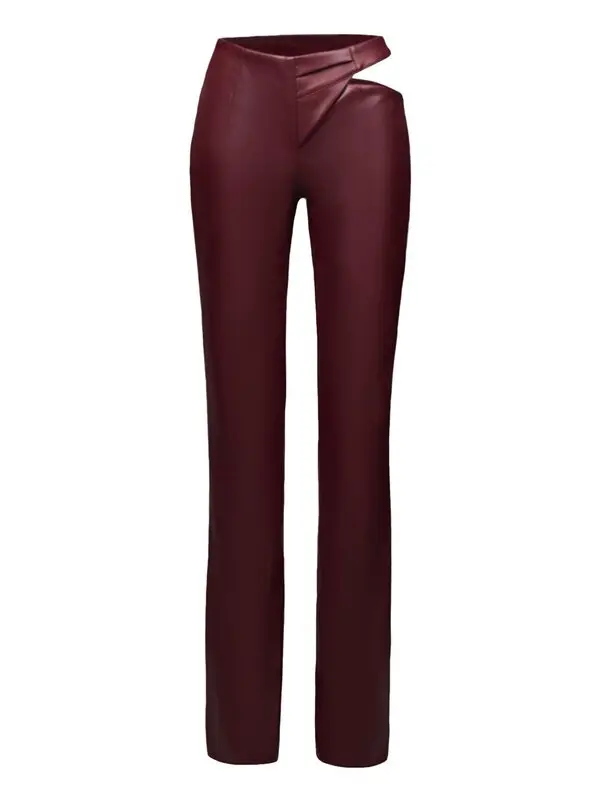 LIKA High-waisted Trousers With Thigh Slit - Red