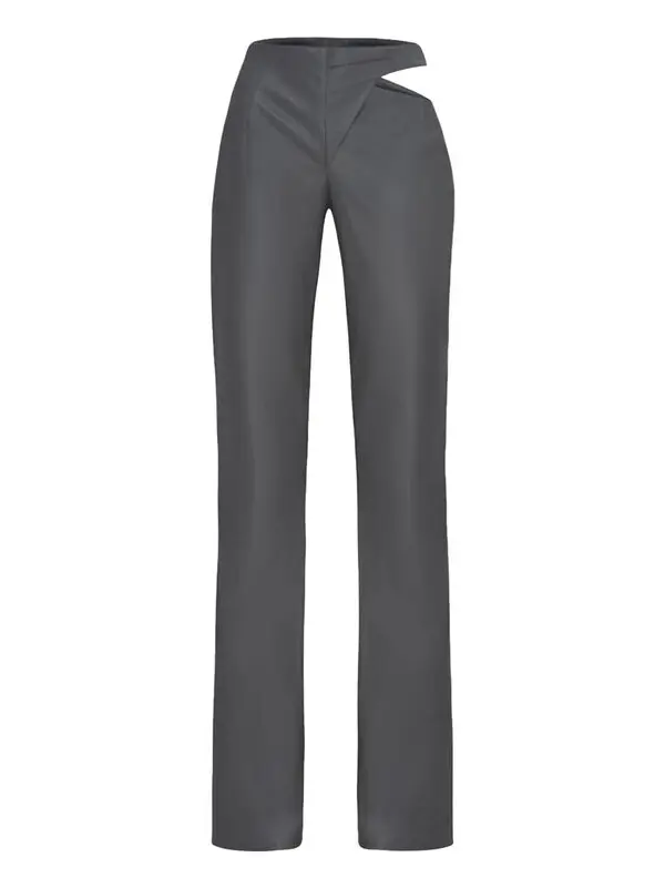 LIKA High-waisted Trousers With Thigh Slit - Grey