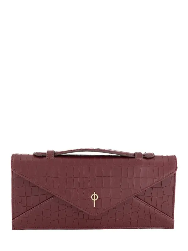 OTRERA Irene Croco-effect Top Handle Bag - Red