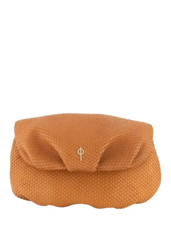 OTRERA Leda Snake Leather Clutch - Brown