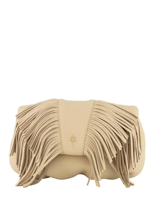 OTRERA Fringe Leather Leda Clutch - White