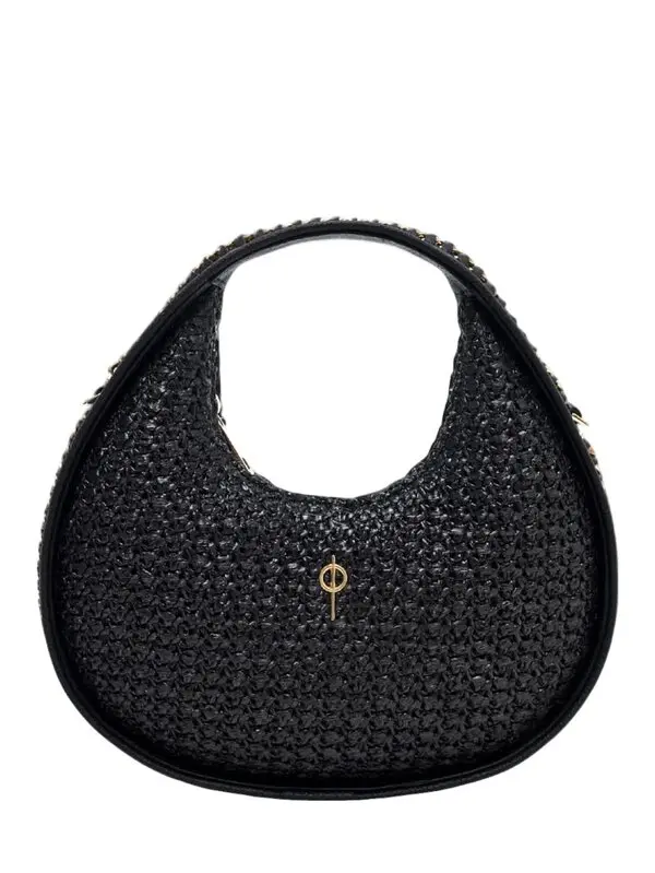OTRERA Round Chain Straw Bag - Black
